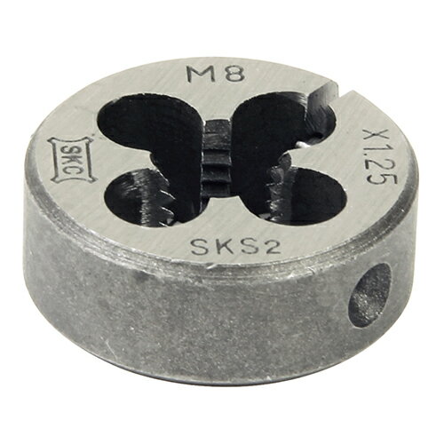 ■商品概要【素材／材質】・切削工具鋼【商品仕様】サイズ：M8×1.25外径：25mm【規格】M8X1.25■詳細説明一般鉄鋼に雄ネジ切り作業が出来ます。【用途】一般鉄鋼用ねじ切り作業(オネジ切り)。【商品機能】ダイスハンドルで、思いの長さに...