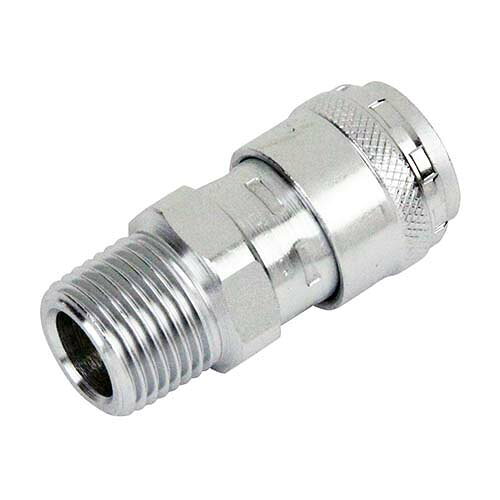 ■商品概要【素材／材質】・本体：鋼鉄・シール：ニトリルゴム【商品仕様】相手側取付サイズ：PT1/2(40型)常用圧力：1.0MPaめねじ取付用適用流体：空気クロームメッキ【規格】AS-27 ワンタッチ■詳細説明元配管からの取り出し口に最適で...