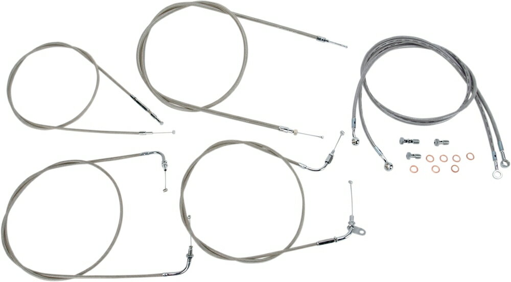 ■商品概要ABS：いいえバー高さ：15”17”クリアコート：はいカラー：ナチュラル仕上げ：クローム米国製素材：ステンレス専用設計：はいスタイル：リプレイスメントタイプ：ハンドルバーケーブル■詳細説明・Custom and complete ...