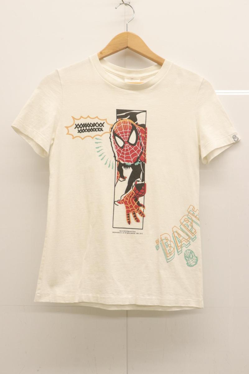 　商品状態説明 詳細説明 MARVEL SPIDER-MAN TEE A BATHING APE S 白 ホワイト プリント 【状態ランク：C 使用感がありダメージが確認できる状態】 【状態備考】 前面左肩、右腹部付近、背面両肩、左脇付近、...