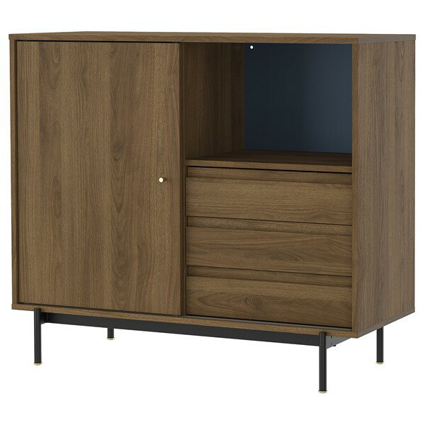 RADMANSO/ロードマンソー シリーズは、ミッドセンチュリーをインスピレーションにしたデザインで、洗練されたライン、優れた機能性、ぬくもりのあるウォールナット調が特徴です。 キャビネットにはオープン収納と目隠し収納、真ちゅう製のようなノ...