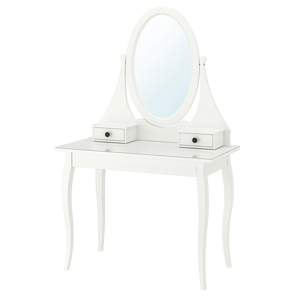 HEMNES ヘムネス ドレッサー - ホワイト 100x50 cm. 小さな引き出し2つには、メイク用品やアクセサリーをたっぷり収納できます。ドレッサーの下に大きめの引き出しも1つ付いています 汚れを気にする必要はありません。耐久性に優れ...