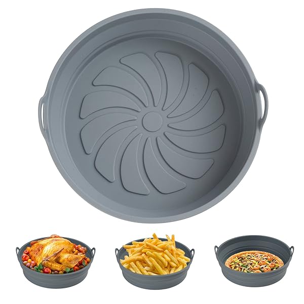 折りたたみ ノンフライヤー紙 シリコン 型 エアフライヤー用紙 シリコンライナー エアフライヤー 丸い形 天ぷら敷紙 耐熱クッキングシート クッキングマット 調理家電 対応ノンフライオーブン/エアーオーブン/電子レンジ/オーブン/蒸し器/A...