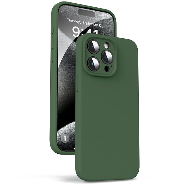 iPhone 15 Pro Max ケース 対応液体シリコン [耐衝撃] [柔軟TPU液体シリコン] [ソフトタッチ] [レンズの全面保護] [指紋防止] [落下防止] [滑り防止] 軽量 4層保護 アイフォン 15 Pro Max スマホ...