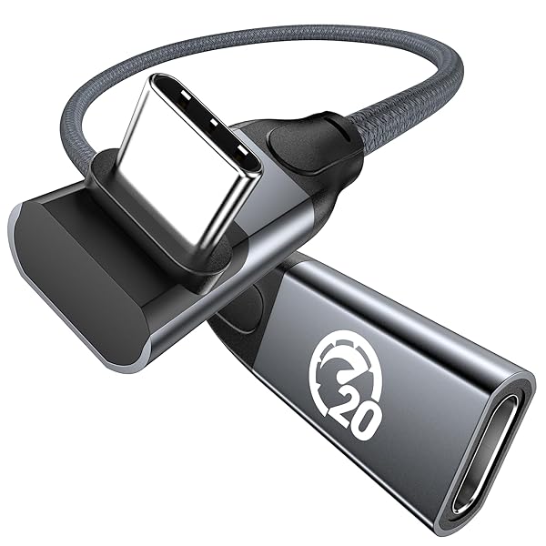 タイプc 延長ケーブル 03M USB C延長ケーブル 240W 90度USBCオス-USBCメス USB 32 Gen2 20Gbps高速データ転送 急速充電 PD typecコード 4K対応 映像出力 iPhone 16 15、MacB...