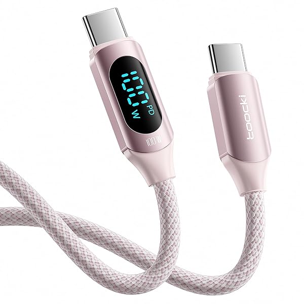 usb c ケーブル 2M 100W LEDディスプレイ付き タイプC PD/QC 急速充電 typec ナイロン編み 480Mbpsデータ転送 iPhone 17/iPhone 16/iPhone 15/Plus、MacBook Air/...