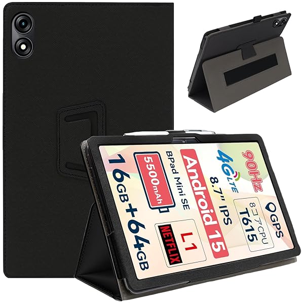 タブレットケース 87インチ For BNCF Bpad Mini SE/CHUWI AuPad Mini ケースカバー 高級PU レザー タブレットカバー 全面保護カバー 角度調整 落下防止 軽量薄型 耐衝撃 擦り傷防止 軽量薄型 手持ち...