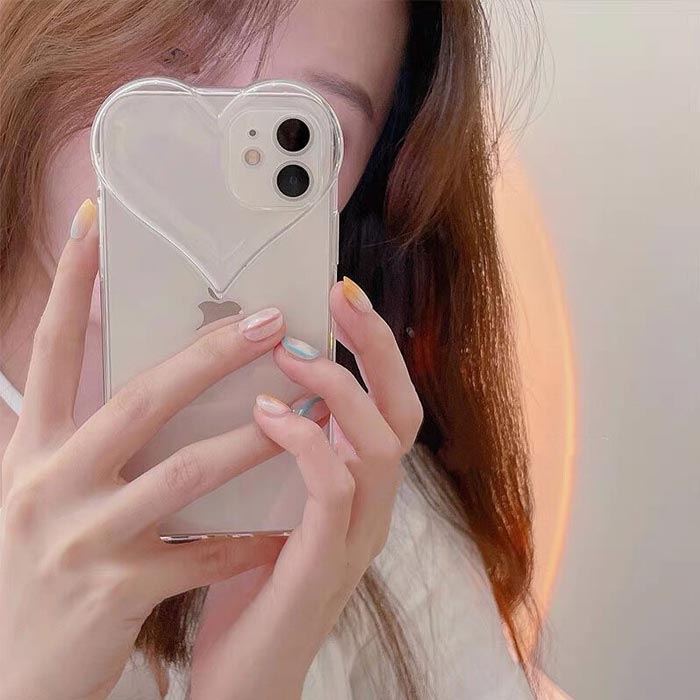 iPhone17ケース ハート 透明 クリア ソフト 軽量 薄型 マホケース スマートフォンケース iPhone12 iPhone13 iPhone14 iPhone15 iPhone16 iPhone17Pro Max mini ケース ...