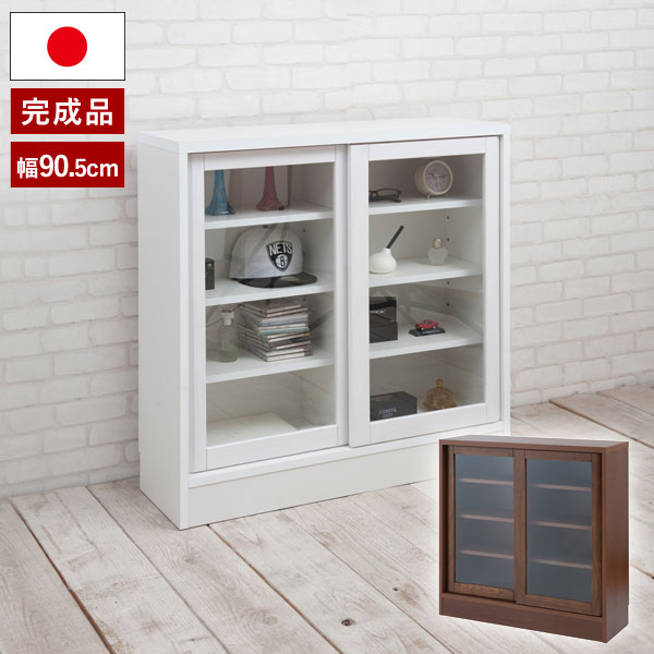 製品仕様(完成品） カラー（品番） ホワイト（NK04-020）/ダークブラウン（NK04-023） サイズ(約) 幅90.5×奥行29.5×高さ88cm 重量(約) 18kg 内寸（約） 扉内寸/（左右共通）幅41.5×奥行24×高さ73...