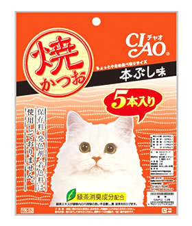 【商品名称】チャオ　焼かつお本ぶし味　5本 メーカー：いなばペットフード ブランド：焼かつお 【商品特徴】大人気「焼かつお」の便利でお得な5本パック ■素材の旨味を逃さず風味豊かに焼き上げました。 ■しっとりジューシー、旨味たっぷり。おいし...