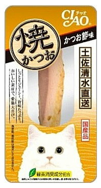 リニューアルに伴いパッケージ・内容等予告なく変更する場合がございます。予めご了承ください。 名　称 チャオ　焼かつお　かつお節味　1本 内容量 1本入 特　徴 ◆土佐清水直送 しっとりジューシー、旨味たっぷり。 おいしい素材で、愛猫大喜び。...