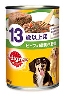 リニューアルに伴いパッケージ・内容等予告なく変更する場合がございます。予めご了承ください。 名　称 P131　ペディグリー　13歳以上用　ビーフ＆緑黄色野菜　400g 内容量 400g 特　徴 13歳頃からの愛犬に必要な栄養がバランス良くと...