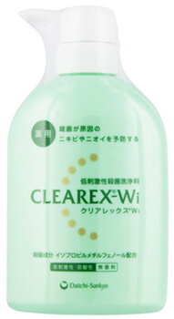 リニューアルに伴いパッケージ・内容等予告なく変更する場合がございます。予めご了承ください。 名　称 クリアレックスWi 内容量 450ml 特　徴 ◆殺菌成分イソプロピルメチルフェノール配合。 ニオイ・ニキビなどの肌トラブルの原因となる雑菌...