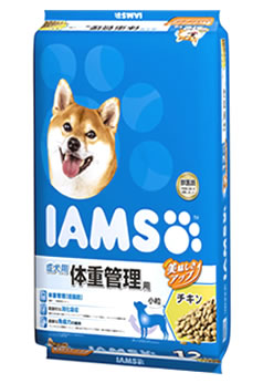 リニューアルに伴いパッケージ・内容等予告なく変更する場合がございます。予めご了承ください。 名　称 アイムス　成犬用　体重管理用　チキン　小粒 内容量 12.0kg 特　徴 ◆獣医師の知見に基づき開発しました ◆美味しさアップ ◆体重管理　...