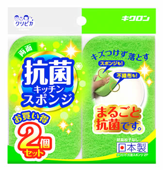 リニューアルに伴いパッケージ・内容等予告なく変更する場合がございます。予めご了承ください。 名　称 クリピカ　抗菌スポンジ　 内容量 2個　(サイズ：65x120x31mm) 特　徴 ◆キズつけず落とす ◆研磨粒子なし ◆不織布もスポンジも...