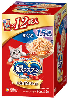リニューアルに伴いパッケージ・内容等予告なく変更する場合がございます。予めご了承ください。 名　称 銀のスプーン　パウチ　15歳頃から　まぐろ 内容量 60g×12個 特　徴 ◆お魚のうまみギュッと ◆食べやすい小さめフレーク ◆15歳頃か...