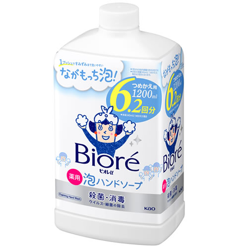 リニューアルに伴いパッケージ・内容等予告なく変更する場合がございます。予めご了承ください。 名　称 Biore　ビオレu　泡ハンドソープ　つめかえ用 内容量 1200ml 特　徴 1プッシュですみずみまで洗いやすい ながもっち泡！ つめかえ...