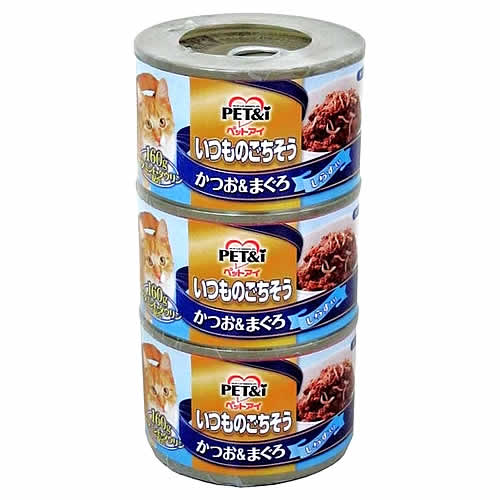 リニューアルに伴いパッケージ・内容等予告なく変更する場合がございます。予めご了承ください。 商品名称 いつものごちそう　かつお＆まぐろ　しらす入り 内容量 160g×3個 特徴 ◆かつおとまぐろの血合肉ベースの水煮仕立て◆タウリン、ビタミン...