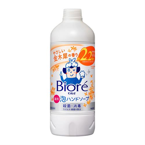リニューアルに伴いパッケージ・内容等予告なく変更する場合がございます。予めご了承ください。 &nbsp; 商品名称 花王 ビオレu　泡ハンドソープ　金木犀の香り　つめかえ用　430mL 内容量 430mL 特徴 ●つめかえ用 430ml 約...