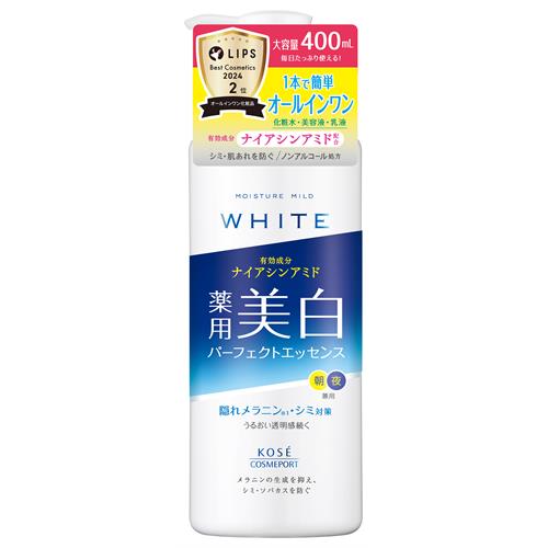 リニューアルに伴いパッケージ・内容等予告なく変更する場合がございます。予めご了承ください。 &nbsp; 商品名称 コーセーコスメポート モイスチュアマイルドエッセンス大容量　　400ml 内容量 400mL 特徴 ●シミになる前の隠れメラ...
