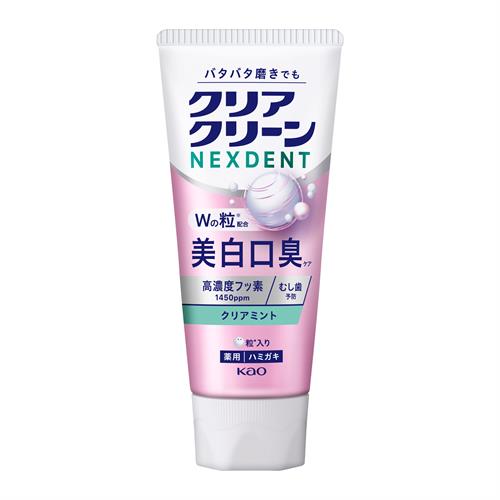 リニューアルに伴いパッケージ・内容等予告なく変更する場合がございます。予めご了承ください。 &nbsp; 商品名称 花王 クリアクリーンNEXDENT　美白口臭　クリアミント　ネクスデント 内容量 110g 特徴 ●忙しい人の粒＊ラク磨き ...