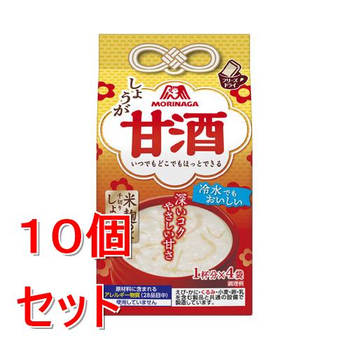 リニューアルに伴いパッケージ・内容等予告なく変更する場合がございます。予めご了承ください。 &nbsp; 商品名称 森永製菓　甘酒 しょうが 4袋　あまざけ　あま酒 内容量 4袋&times;10 特徴 酒粕と米麹のW発酵素材を使った、しょ...
