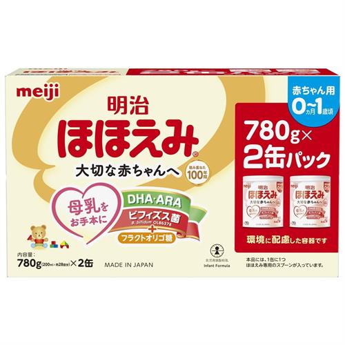 リニューアルに伴いパッケージ・内容等予告なく変更する場合がございます。予めご了承ください。 &nbsp; 商品名称 明治ほほえみ　1560g(780g&times;2缶) 内容量 1560g（780g&times;2） 特徴 ●0-1歳まで...