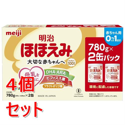リニューアルに伴いパッケージ・内容等予告なく変更する場合がございます。予めご了承ください。 &nbsp; 商品名称 明治ほほえみ　1560g(780g&times;2缶) 内容量 1560g（780g&times;2）&times;4 特徴...
