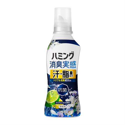 リニューアルに伴いパッケージ・内容等予告なく変更する場合がございます。予めご了承ください。 &nbsp; 商品名称 花王 ハミング消臭実感　汗・脂臭タイプ　クリアシトラスの香り　本体　500g 内容量 500g 特徴 ◆トリプル消臭成分in...