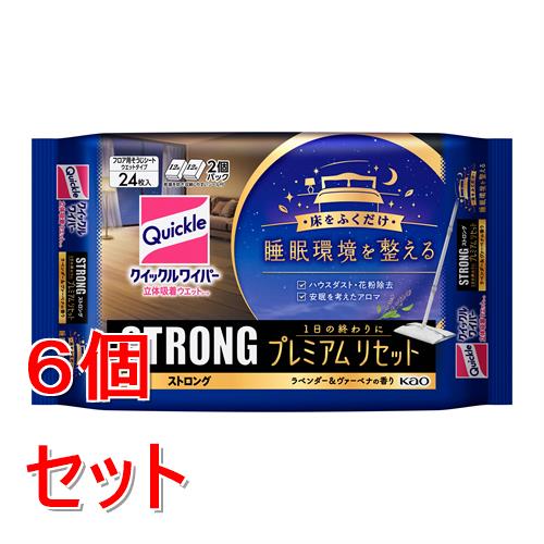 リニューアルに伴いパッケージ・内容等予告なく変更する場合がございます。予めご了承ください。 &nbsp; 商品名称 花王 クイックルワイパー　立体吸着ウエットシート　ストロング　プレミアムリセット　24枚入 内容量 24枚&times;6 ...