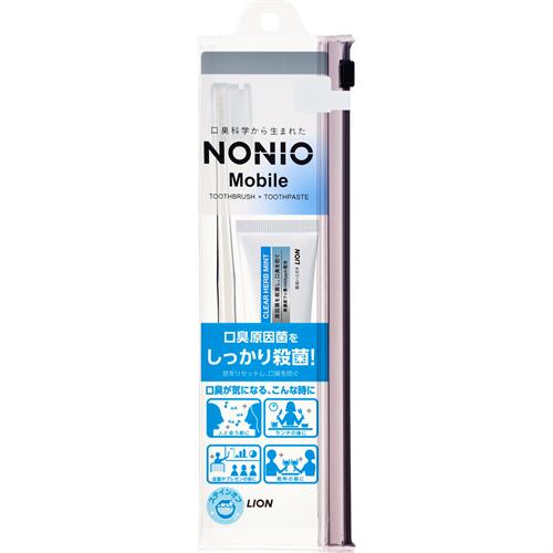 リニューアルに伴いパッケージ・内容等予告なく変更する場合がございます。予めご了承ください。 名　称 NONIO　Mobile　ノニオ　モバイル 内容量 NONIOハミガキクリアハーブミント　30g×1個 4列フラットカットハブラシ　1本（キ...