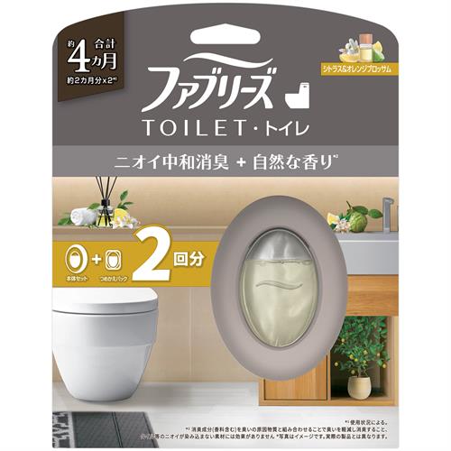 リニューアルに伴いパッケージ・内容等予告なく変更する場合がございます。予めご了承ください。 &nbsp; 商品名称 P&amp;Gファブリーズ トイレ用消臭・芳香剤 シトラス&amp;オレンジブロッサムの香り 本体 6.3mL+詰め替え 6...
