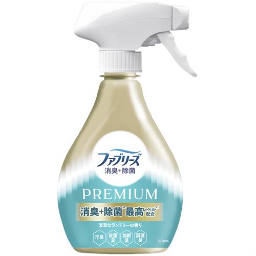 リニューアルに伴いパッケージ・内容等予告なく変更する場合がございます。予めご了承ください。 &nbsp; 商品名称 P&amp;G ファブリーズ 消臭+除菌 PREMIUM 清潔なランドリーの香り 本体 370ml 内容量 370ml 特徴...