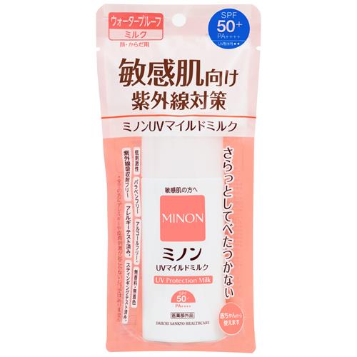 リニューアルに伴いパッケージ・内容等予告なく変更する場合がございます。予めご了承ください。 名　称 ミノンUVマイルドミルク 内容量 80ml 特　徴 敏感肌向け紫外線対策 さらっとしてべたつかない 低刺激性 SPF50＋ PA＋＋＋＋ 顔...