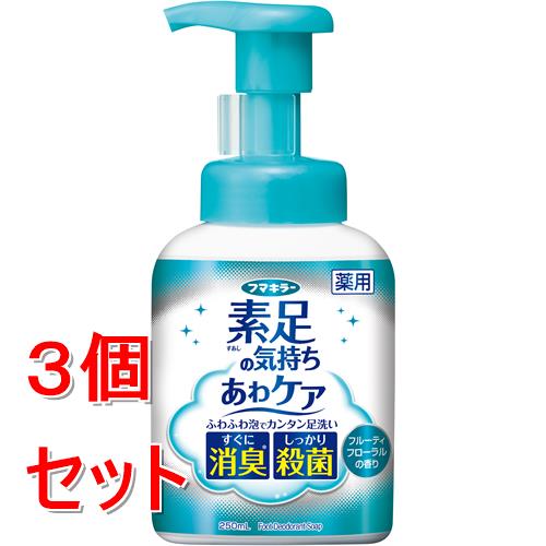 リニューアルに伴いパッケージ・内容等予告なく変更する場合がございます。予めご了承ください。 &nbsp; 商品名称 素足の気持ち あわケア 250ml 内容量 250ml&times;3 特徴 足の気になる菌を殺菌・消毒・消臭●足のニオイを...