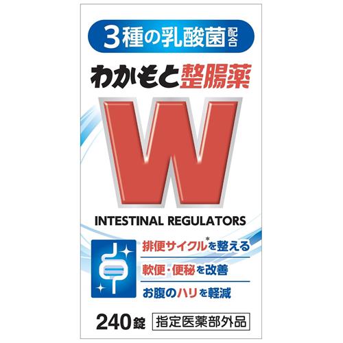 リニューアルに伴いパッケージ・内容等予告なく変更する場合がございます。予めご了承ください。 &nbsp; 商品名称 わかもと製薬 わかもと整腸薬　240錠 内容量 240錠 特徴 ●わかもと整腸薬は、乳酸菌3種配合の整腸薬です。 &nbsp...