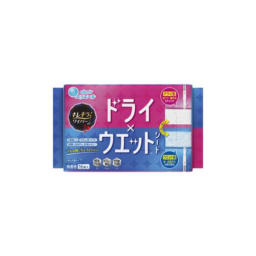 リニューアルに伴いパッケージ・内容等予告なく変更する場合がございます。予めご了承ください。 &nbsp; 商品名称 大王製紙 キレキラ!　ワイパードライ&times;ウェットシート　16枚 内容量 16枚 特徴 ●表と裏で異なる機能を実現！...