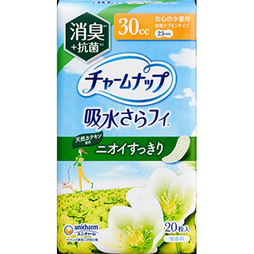 リニューアルに伴いパッケージ・内容等予告なく変更する場合がございます。予めご了承ください。 &nbsp; 商品名称 ユニ・チャーム チャームナップ安心の少量用消臭タイプ20枚 内容量 20枚 特徴 ◆消臭ポリマー（＊）配合で気になるニオイも...