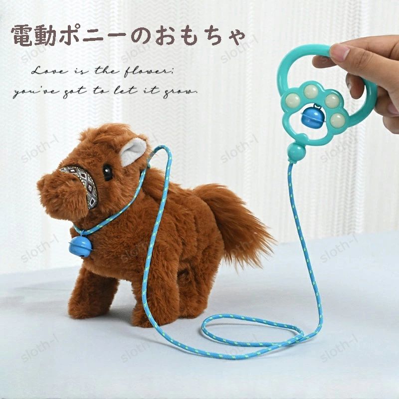 電動小馬のおもちゃ 電動おもちゃ 商品詳細 こちらは、電動小馬のおもちゃです！この可愛らしい小馬は、ボタンを押すと自動的に動き出し、まるで本物の小馬のように歩いたり、走ったりします。柔らかな毛並みと、細部にまでこだわったデザインが特徴で、子...