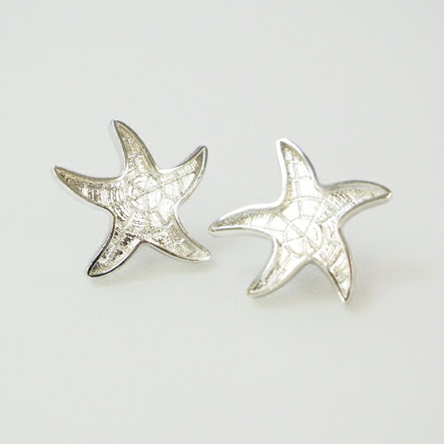 ヒトデ型の可愛いピアスです。 マリンスタイルによく合います。 ヒトデのペンダントトップとセットでコーディネートができます。 【サイズ】 約23mm×23mm　