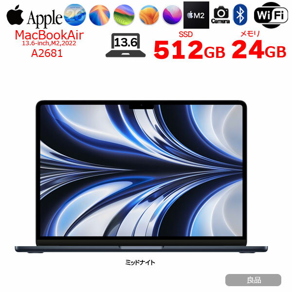 当店大人気！ MacBook Air のMid 2022年モデルが入荷しました！ 「M2」チップを採用し、Liquid Retinaディスプレイを搭載した13.6型 メモリを最大の24GB、SSDを512GBにカスタムされたモデルです。 8...