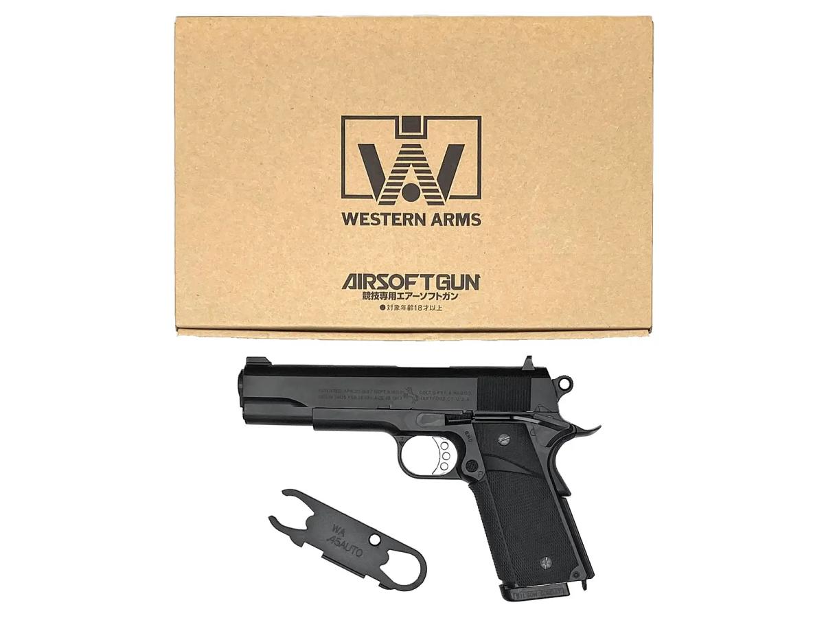 アメリカ海兵隊の精鋭部隊「MSPF」を支えた伝説のカスタム1911、その原点である「ジェネレーション・ワン（最初期型）」をウエスタンアームズがトイガン史上初めて再現。【中古・ランクA】室内使用のみや目立つ汚れや傷がなく、わずかな作動痕程度の...