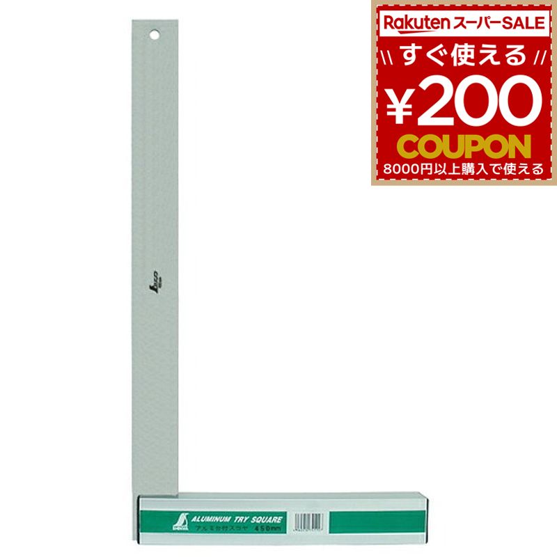 商品詳細 ●直角の検査・ケガキに ●台：アルミ、竿：ステンレス SPEC ●台の長さX巾X厚さ（mm）：250X40X30 ●竿の長さX巾X厚さ（mm）：450X40X1.5 ●質量：825g ●精度：±0.1/100mm