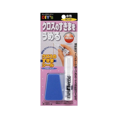 商品詳細 クロス壁やしっくい壁にできたすきまを簡単に補修できる 【用途】 クロス・壁紙の補修 【特徴】 ・熱膨張剤配合の為、施工乾燥後(表面10分で乾燥・気温20度C)ドライヤーで温めるとより自然な膨らみの凸凹が再生できる(70度C以上で膨...