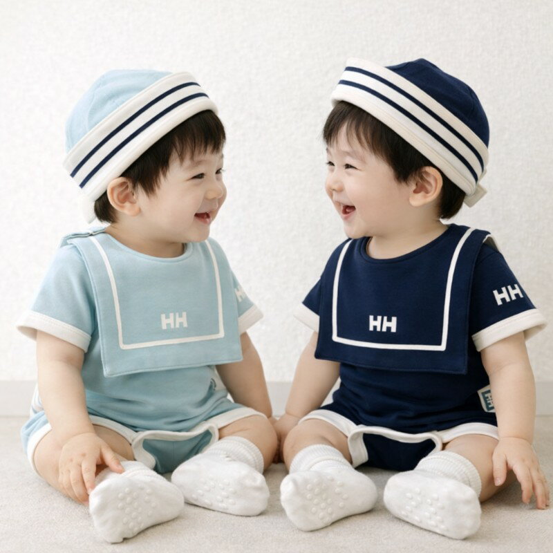 HELLY HANSEN（ヘリーハンセン） / ベビー / ロンパース / 帽子 / 衛生用品 / ギフト / 出産準備 / 出産祝い HELLY HANSEN（ヘリーハンセン） ベビー マイファーストHHマリンロンパースセット｜ロンパース...