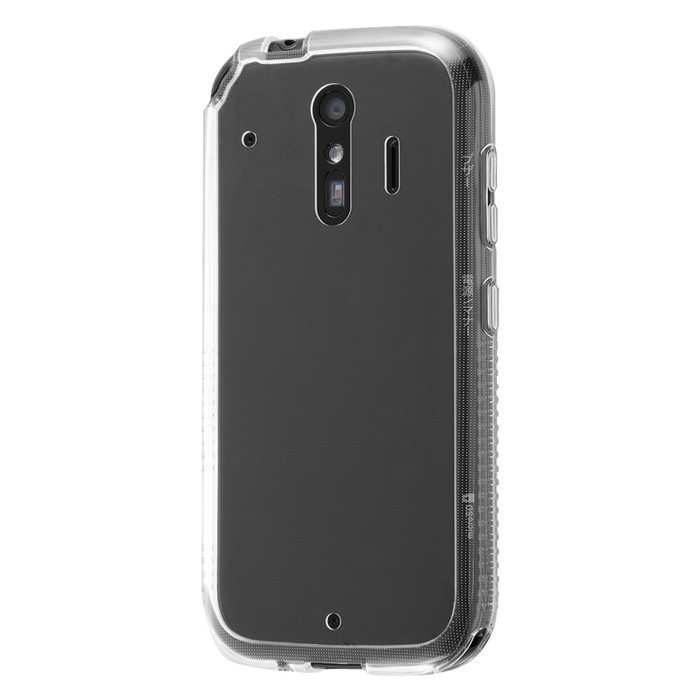 【商品説明】ソフトとハードのいいとこどり！傷がつきにくい鉛筆硬度2H仕様衝撃をやわらげる柔らか素材！液晶の縁もしっかりガード端末とケースが貼り付いて発生する粘着痕を軽減側面にすべり止めが付いているので落としにくい対応機種らくらくスマートフォ...