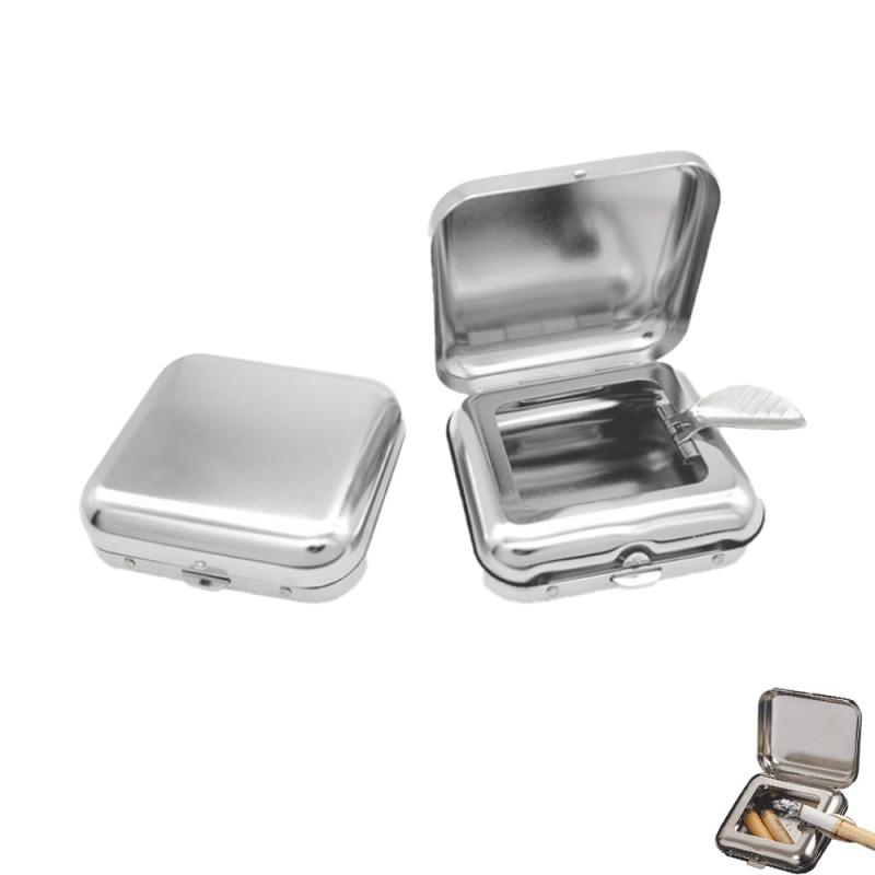 DACAIFH ミニ灰皿 ステンレス ふた付き ふた付き灰皿 吸殻入れ 小型 携帯用 防水 軽量 便利 おしゃれ 人気 多機能 屋内 屋外 キャンプ オフィス プレゼント 旅行キャンプ用【防臭設計】独自の蓋デザインが灰の臭い拡散を効果的に防...