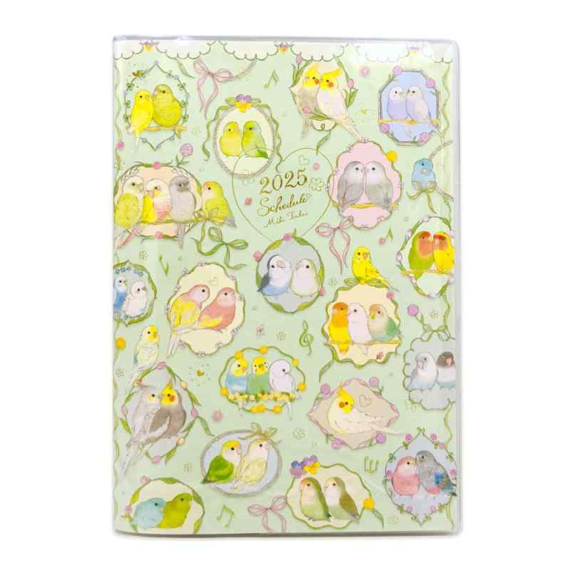 クローズピン たけいみき 手帳 2025年 B6 マンスリー カラフルバード SB96492 (2024年10月始まり)【サイズ】W128×D6×H184mm【仕様】紙/表紙に透明ビニールケース仕様 月間 月曜始まり 六曜月相表記 表紙金箔...
