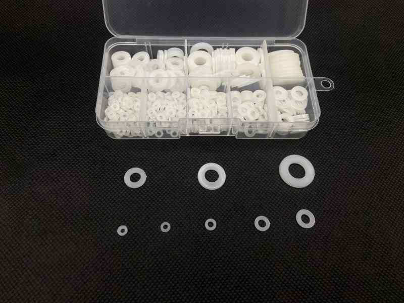 ShaYuLaLa ナイロン製平ワッシャーセット M2-M10 500個入り プラスチック収納ボックス付きすべてのジッパーが便利なプラスチックケースに収まり、持ち運びや収納が簡単です。取り外し可能な仕切りとシール溝があり、各小メッシュは別々...