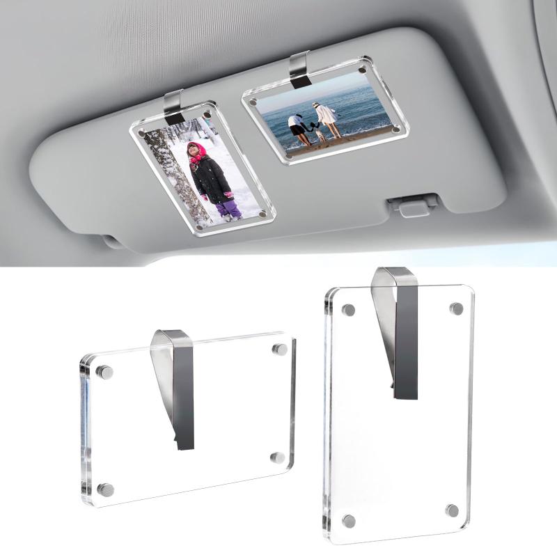 Catland フォトフレーム アクリル チェキ フィルム 車サンバイザー使用可能 写真立て マグネット ブロック型 写真立て おしゃれ instax SQUARE &amp; instax WIDE 対応 写真フレーム 写真 飾る ギフト...